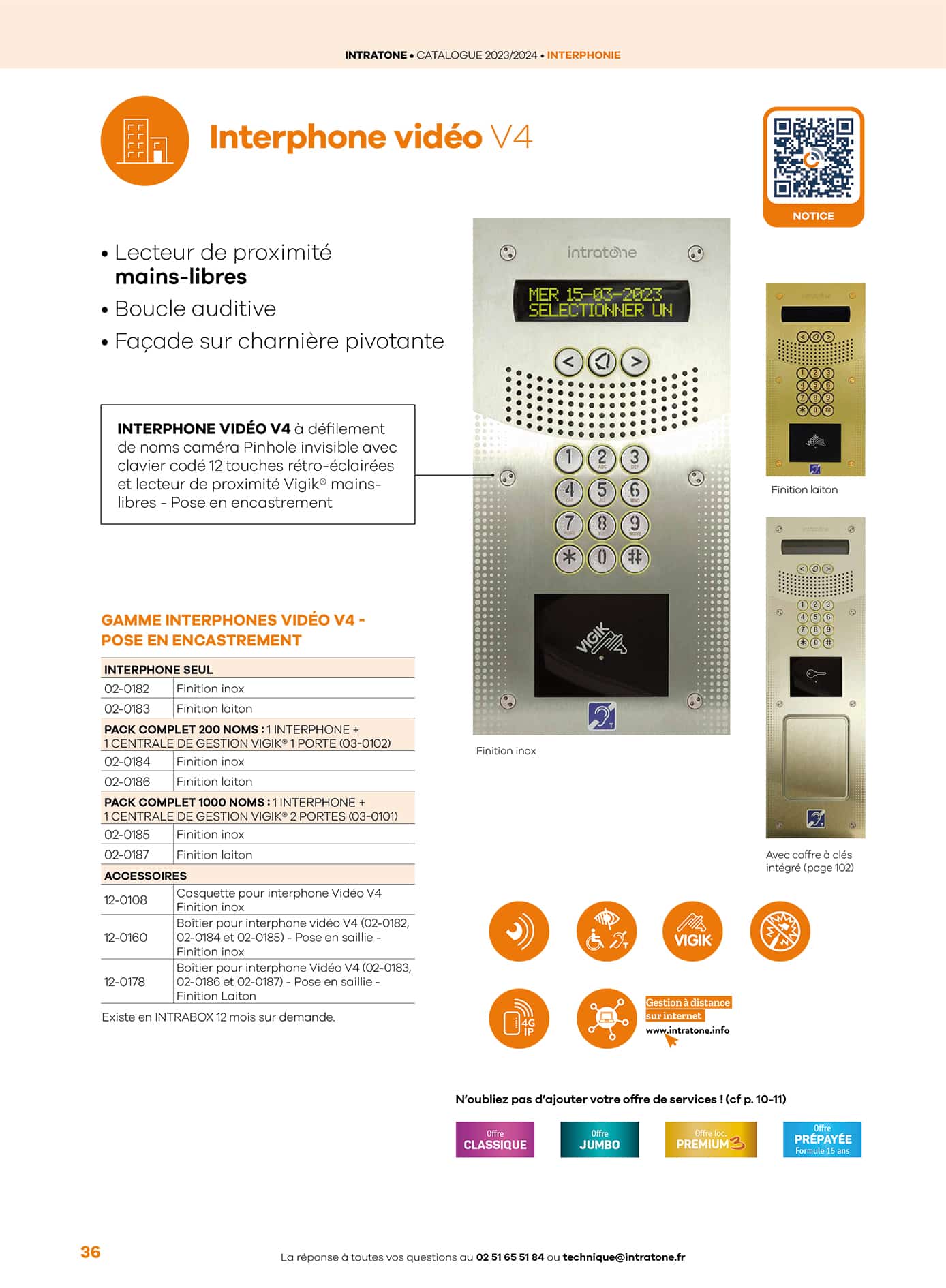 Interphone vidéo V4 - Intratone