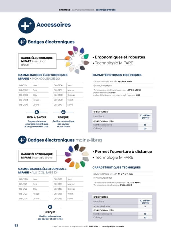 Badge électronique Mifare - Intratone