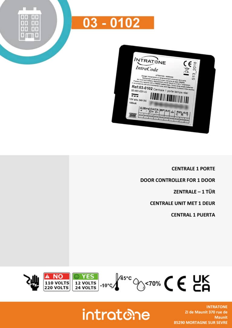 03-0102 - Centrale de gestion en temps réel 1 porte et/ou 200 noms - Intratone