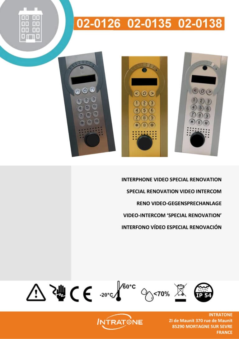 Interphone vidéo spécial rénovation - Intratone