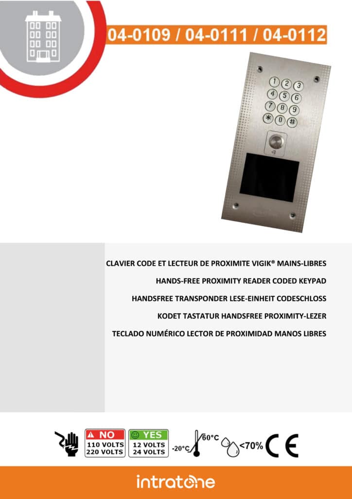 Clavier codé mains-libres - Intratone