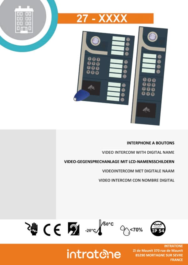 Interphone à boutons pose en saillie - Intratone