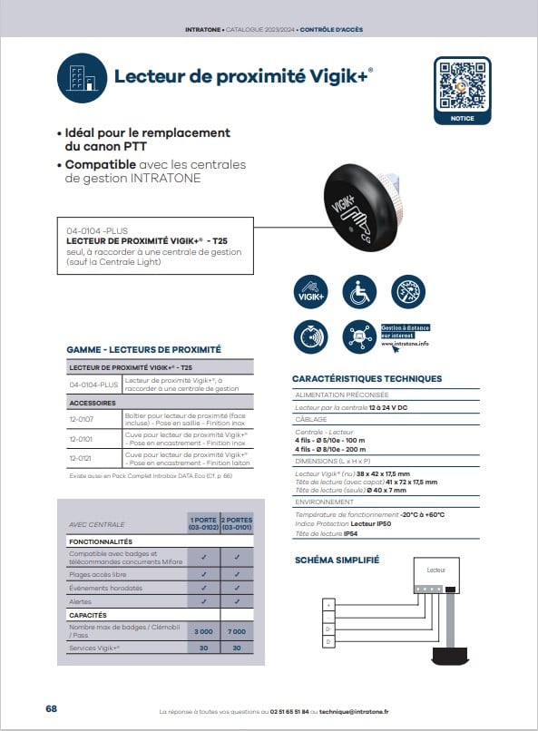 04-0104-PLUS - Lecteur de proximité Vigik®+ - Intratone